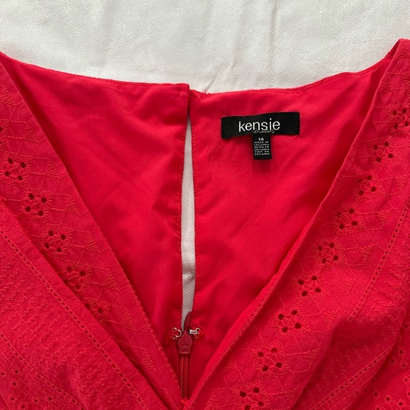 Kensie | Dresses | Kensie Vibrant Red Eyelet Dress | Poshmark